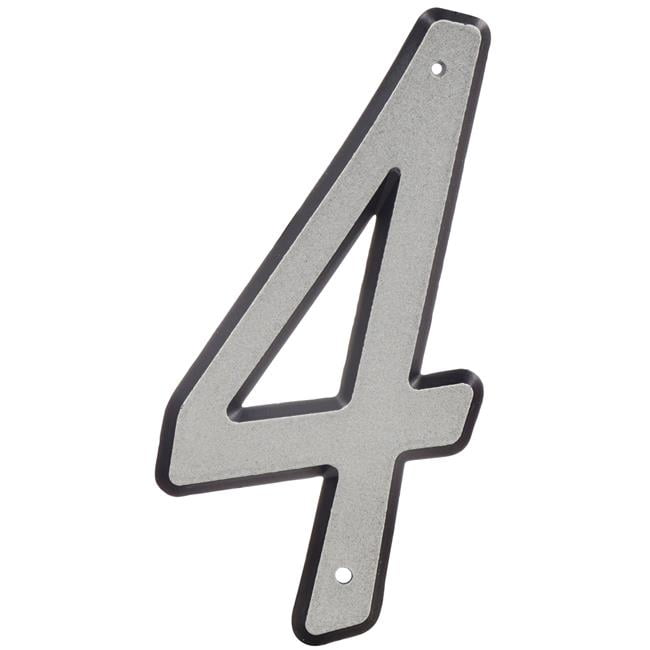 4 in. Nail-On Reflective Plastic House Number - 4 - 3 Piece - Walmart.com