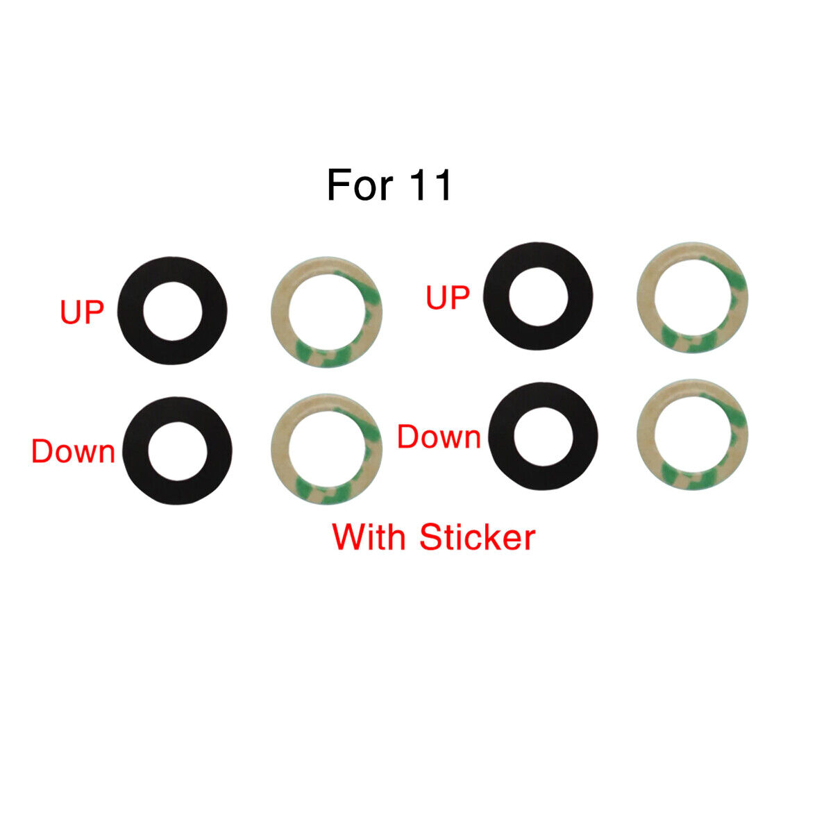 Rear Back Camera Lens Cover 3M Sticker For iPhone 6S 7 8 Plus X XR XS ...