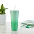 Mainstays 26oz Diamond Scale Textured Plastic Tumbler with Straw, Ombre ...