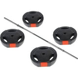 BalanceFrom 60lb Standard Barbell Weight Set, Vinyl Plates, 5ft ...