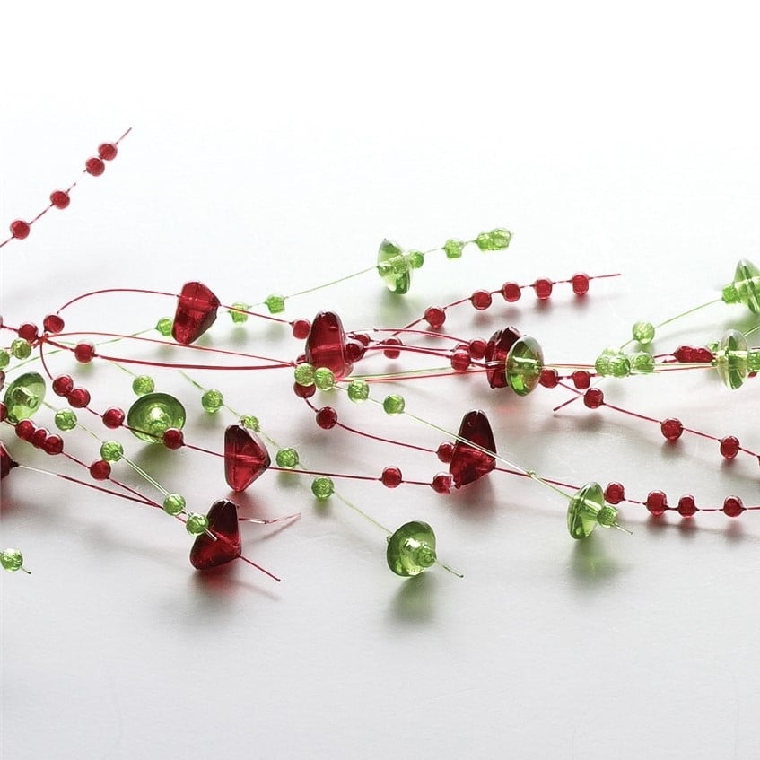 Sullivans Beaded Garland 60"L Dark Red & Green - Walmart.com