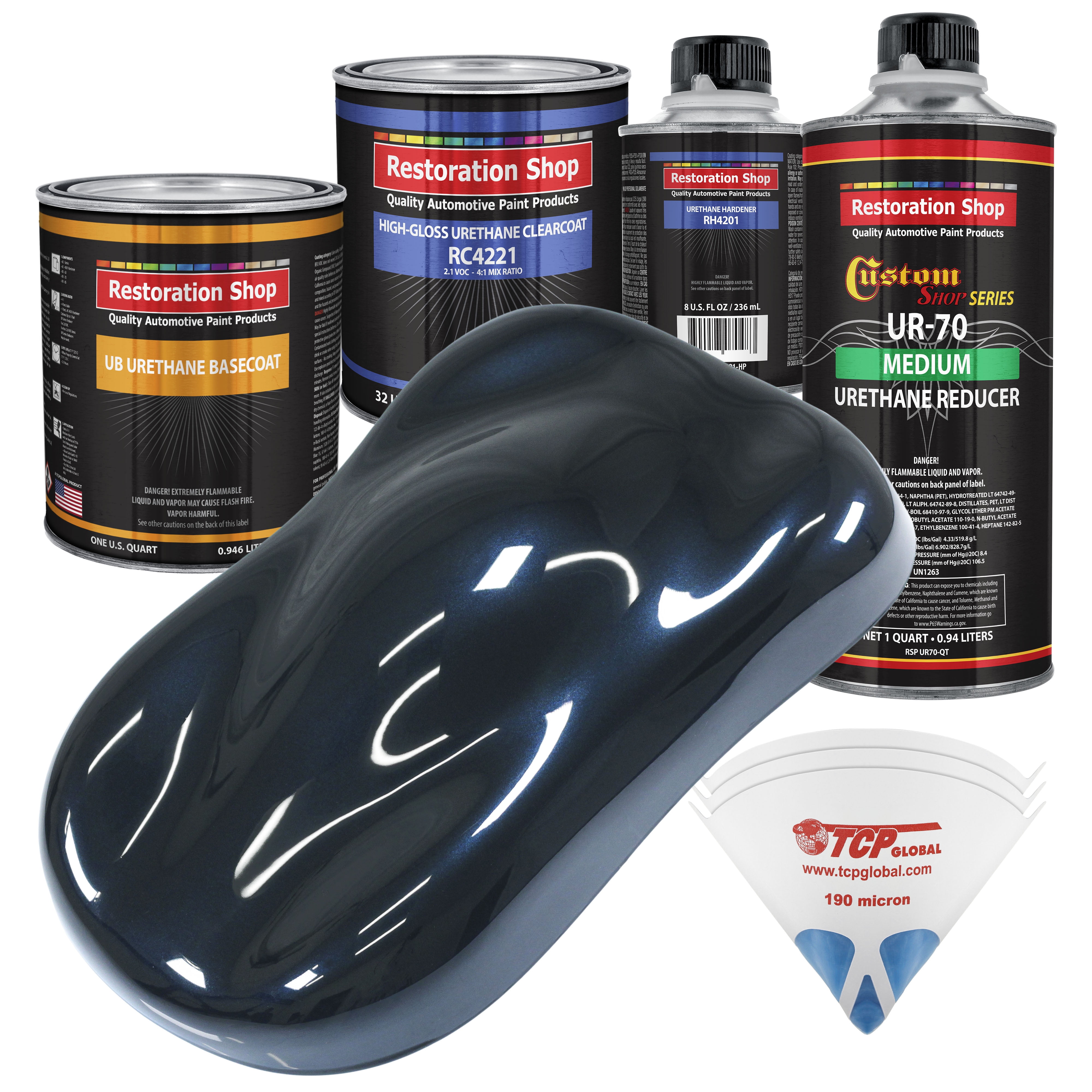 Dark Midnight Blue Pearl Quart URETHANE BASECOAT CLEARCOAT Car Auto dark-midnight-blue-pearl-quart-urethane-basecoat-clearcoat-car-auto