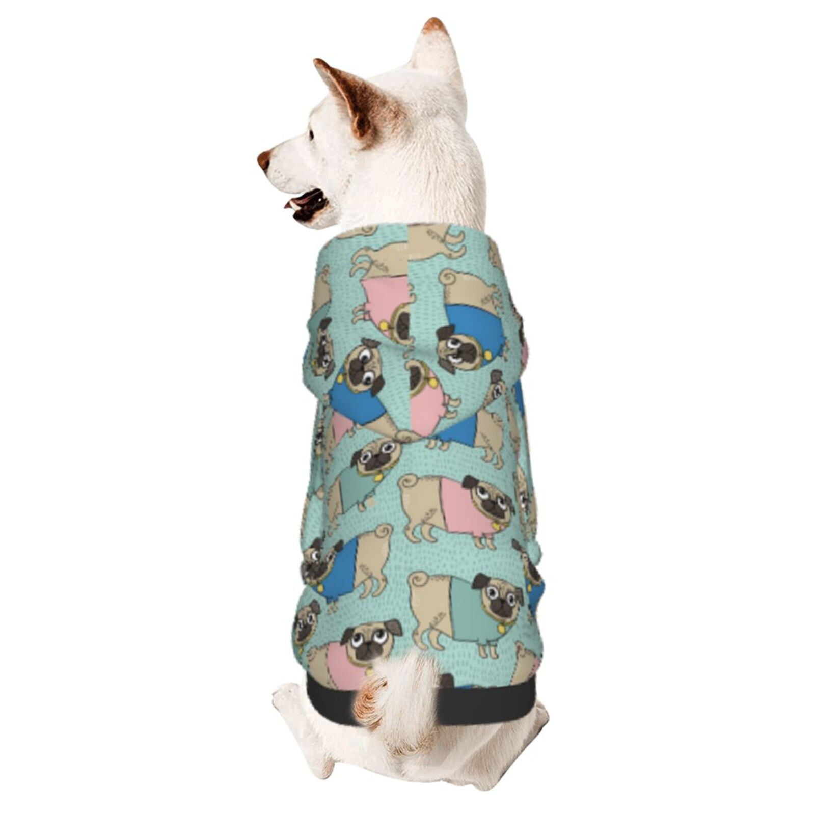 Lsque Chandail à Capuche Motif Carlins Colorés Petit Chien Gris avec ...