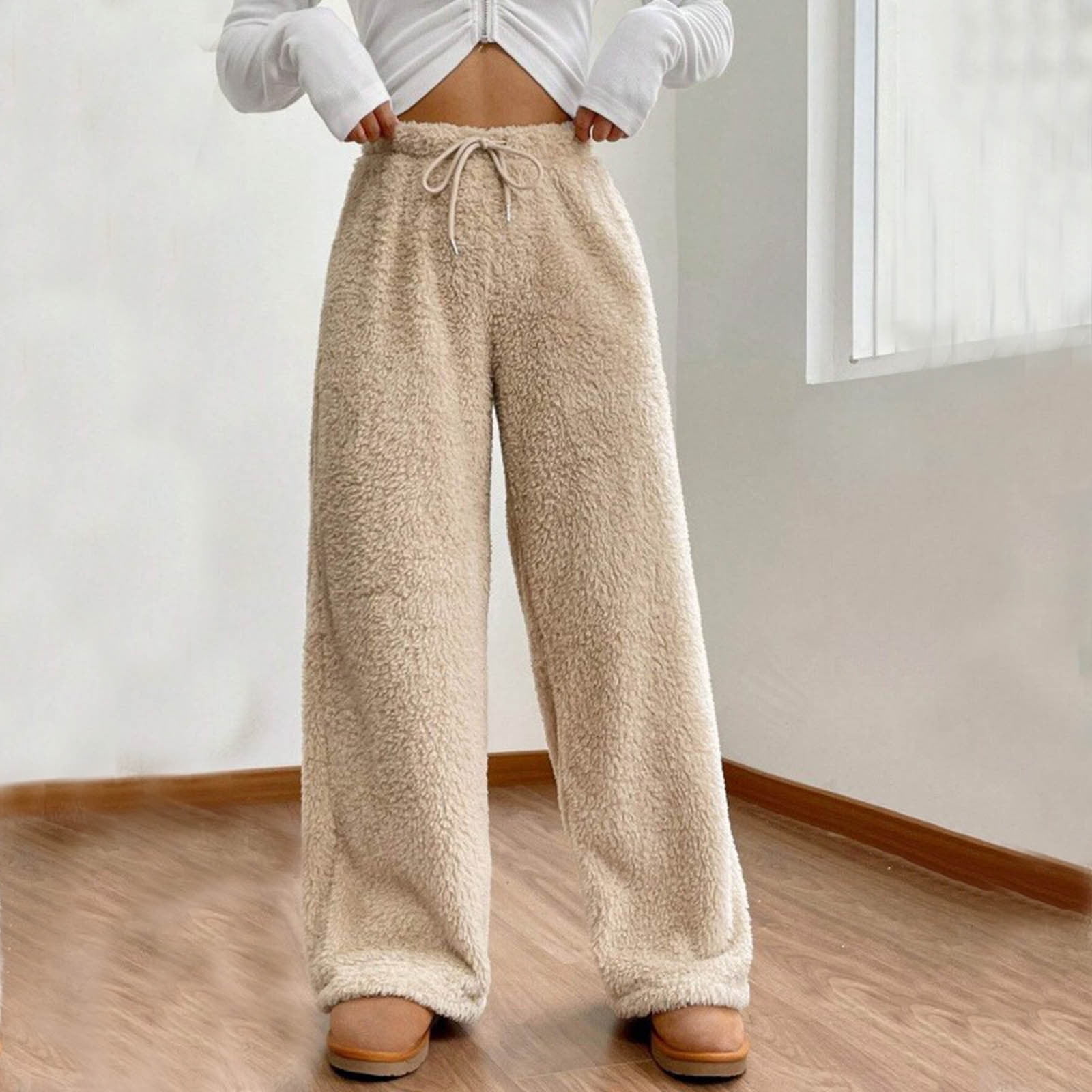 Click here for Simua Womens Fluffy Pants Fur Warm Plush Fitness S... prices