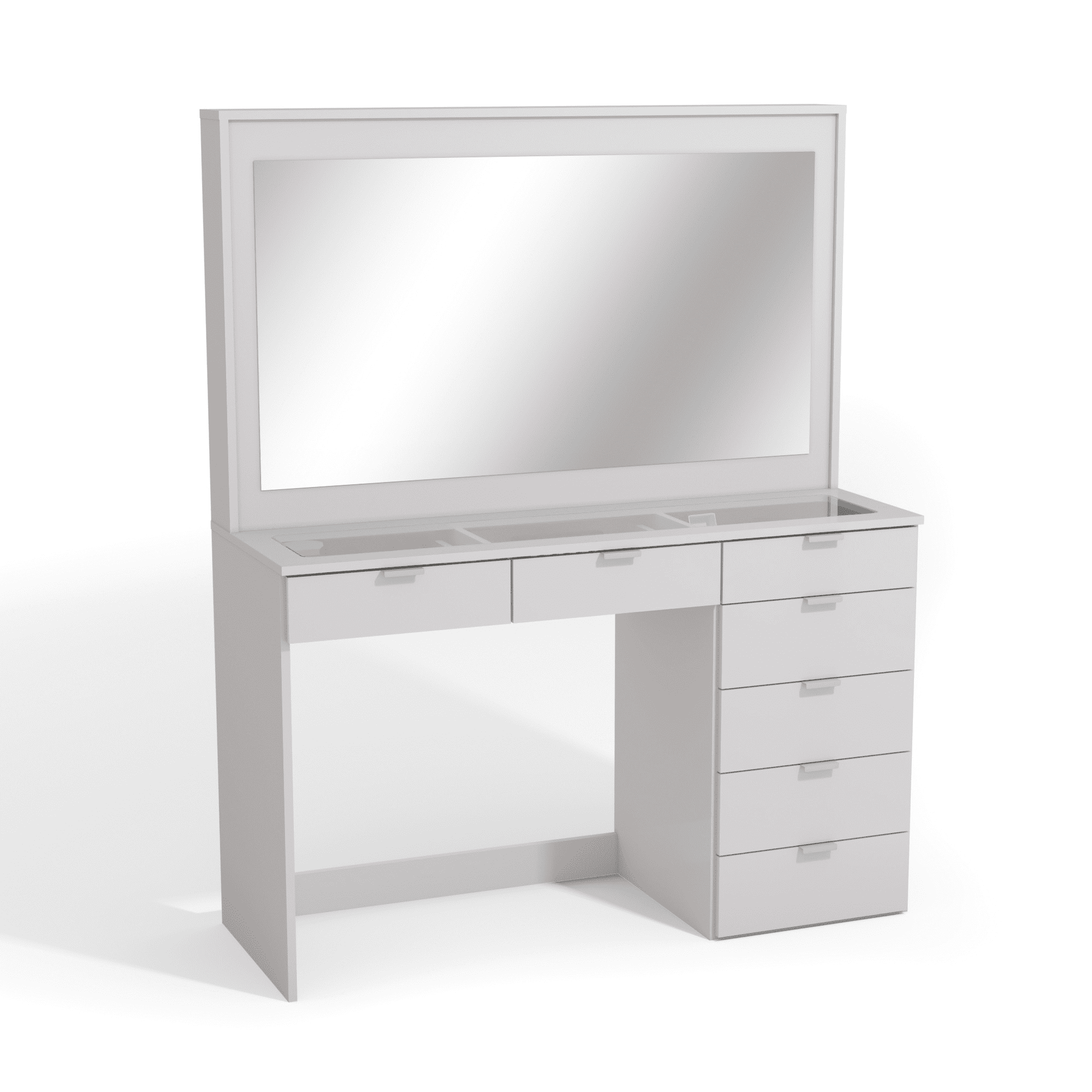 Ember Interiors Maddie Modern White Painted Vanity Table, USB Port, for ...