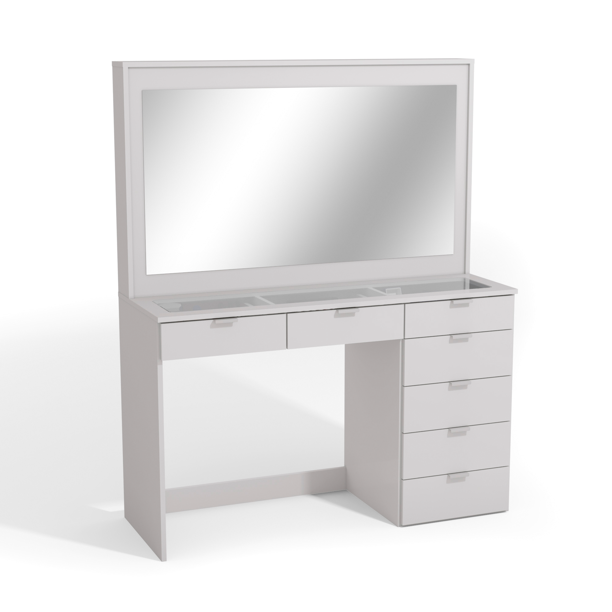 Ember Interiors Maddie Modern White Painted Vanity Table, USB Port, for ...