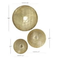 DecMode Gold Metal Large Metallic Disk Plate Wall Decor (3 Count ...
