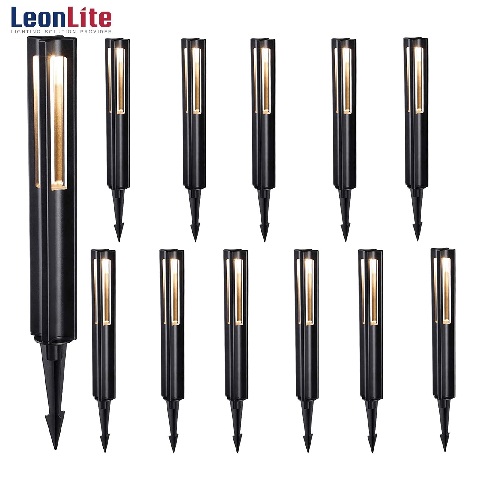 LEONLITE 12-PACK 12V Low Voltage LED Landscape Light, 3W Walkway Lawn ...