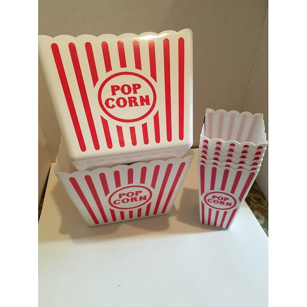 2 Jumbo Popcorn Buckets and 6 Popcorn Tubs - Walmart.com