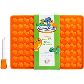 Gummysaurus Dinosaur-Shaped Gummies Mold Gummie Gummy Bear Mold (2-Pack ...
