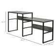 HomCom Industrial Style Double Sided Computer Desk with Strong Steel ...