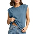 Akmaiox Tank Tops for Women Summer Sleeveless Crew Neck Solid Color ...