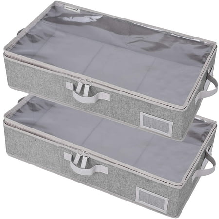 HTAIGUO Underbed Storage Box with Zippers, Underbed Storage Clothes ...