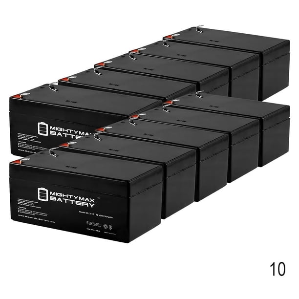 ML3-12 BATTERY FOR WP3-12 Backup 12 Volt 3.4AH - 10 Pack - Walmart.com ...