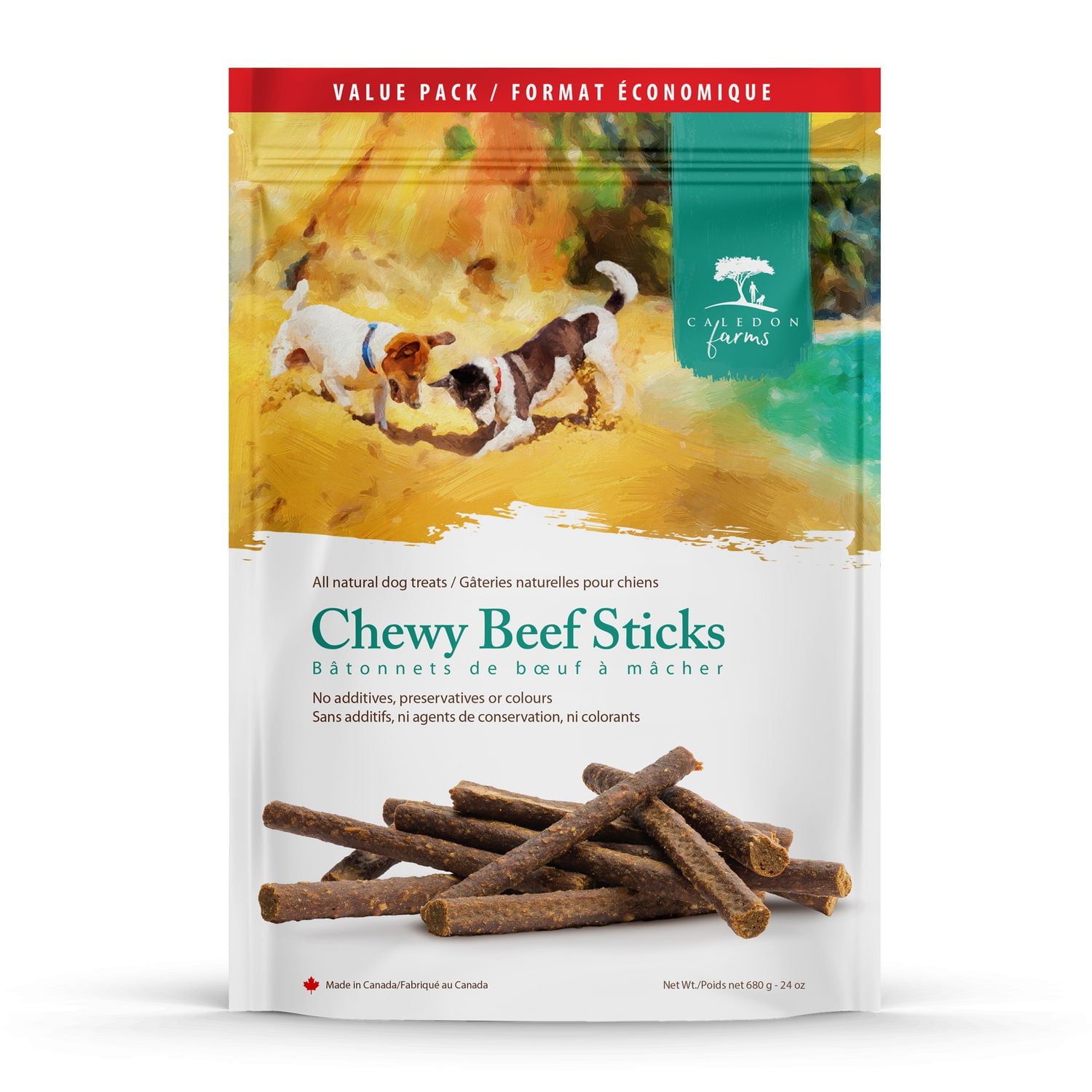 Caledon Farms Chewy Beef Sticks Dog Treats Value Pack 680 grams, 680g ...