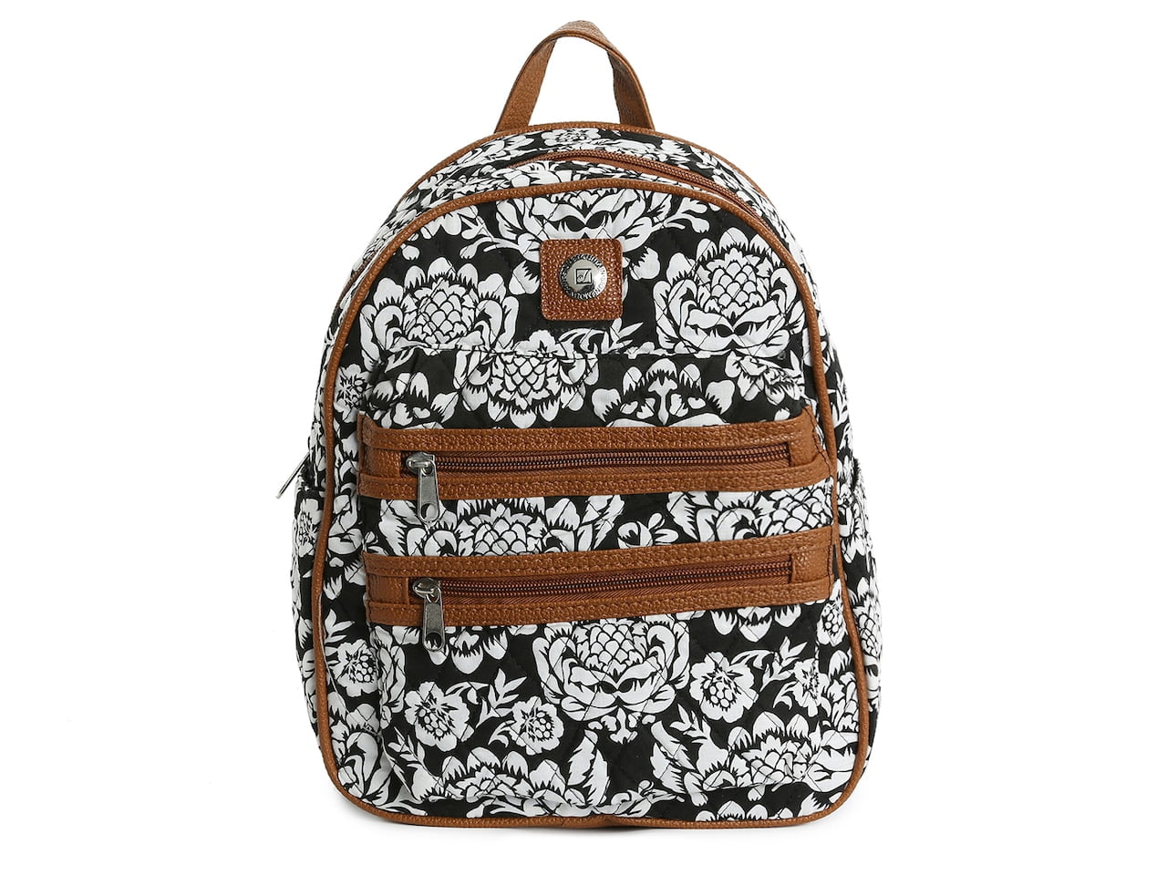 Stone Mountain Black White Quilted Mini Backpack - Walmart.com