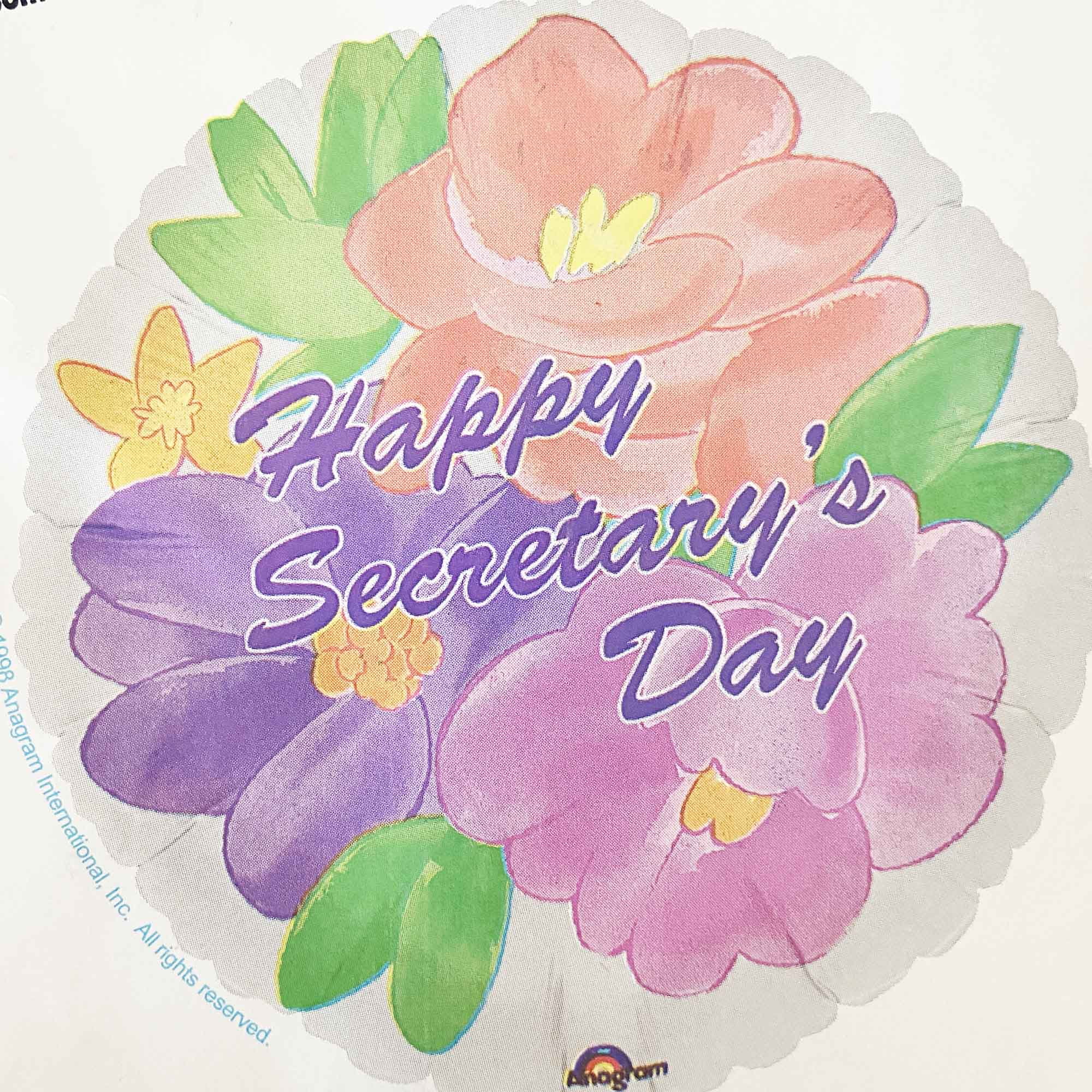 Happy Secretary's Day 'Flower Bouquet' Foil Mylar Balloon (1ct ...