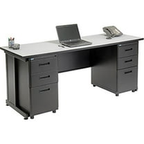 Office Desk with 6 Drawers, 72 x 24 in. - Gray - Walmart.com