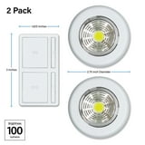 Great Value Wireless LED Puck Lights with Wall Switch, 2 Pack, Dimmable ...