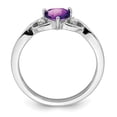 0.77 Ct Heart Purple Amethyst and White Diamond Prong Silver Three ...