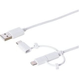onn. 3-in-1 Multi-Tip USB Charging Cable, Type-C, Micro-USB, Lightning ...