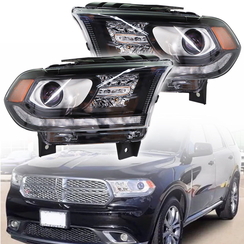 Headlights Assembly Replacement for 2016-2019 Dodge Durango With DRL ...