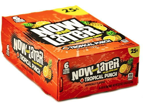 Now and Later, TROPICAL PUNCH Orange Chewy Candy, 0.93oz (Box of 24 ...