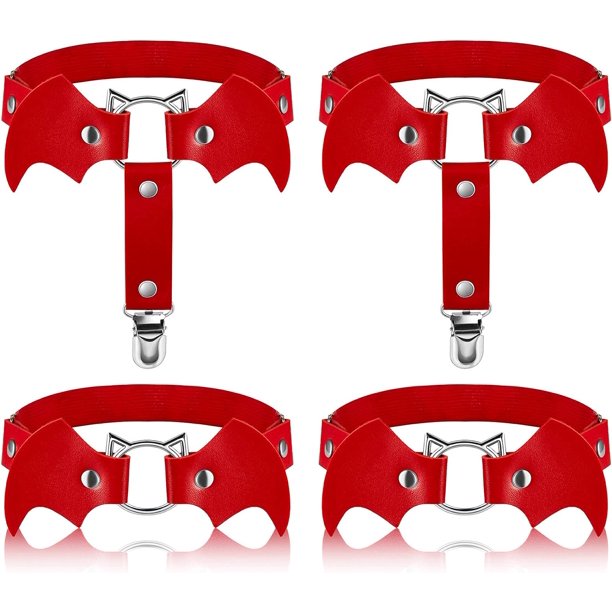 4 Pieces Leather Leg Garter Halloween Garter Adjustable Thigh Harness ...
