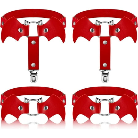 4 Pieces Leather Leg Garter Halloween Garter Adjustable Thigh Harness ...