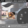 100PCS 5 Inch Hook and Loop Sanding Discs 120 Grit, 8 Hole Wet Dry ...