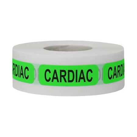Green Cardiac Pharmacy Medical Warning Stickers | 0.5 x 1.5" inch - 500 ...