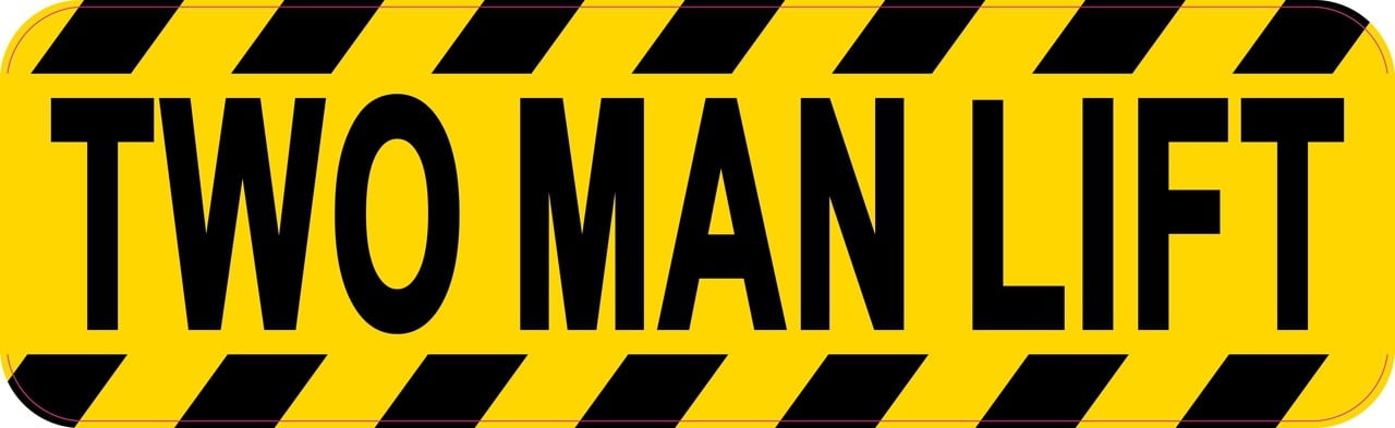 10in x 3in Two Man Lift Sticker - Walmart.com