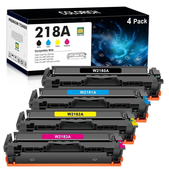 218A Toner Cartridges 4 Pack 3301fdw with chip Compatible for 218A 218X ...
