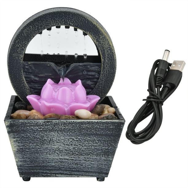 Desktop Water Fountain,3V USB Plastic Flower USB Tabletop Fountain LED ...