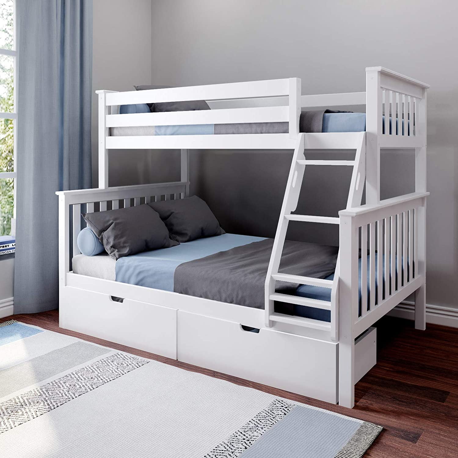 Click here for Bedsmart Solid Wood Twin Over Full Bunk Bed With S... prices