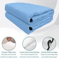 King Quilt Bedding Set Abstract Sky Blue Theme Breathable Summer ...