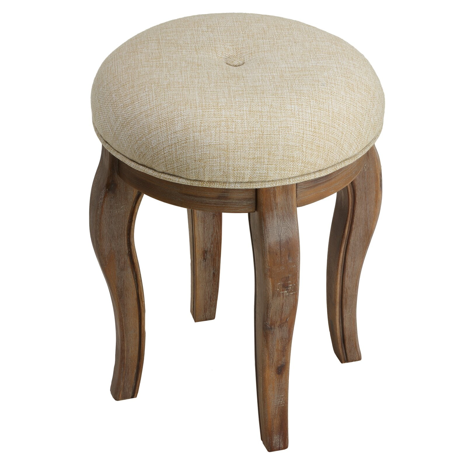 BELLINI Oak Beige Fabric Dressing Table Stool W48cm X D42cm X H48cm ...