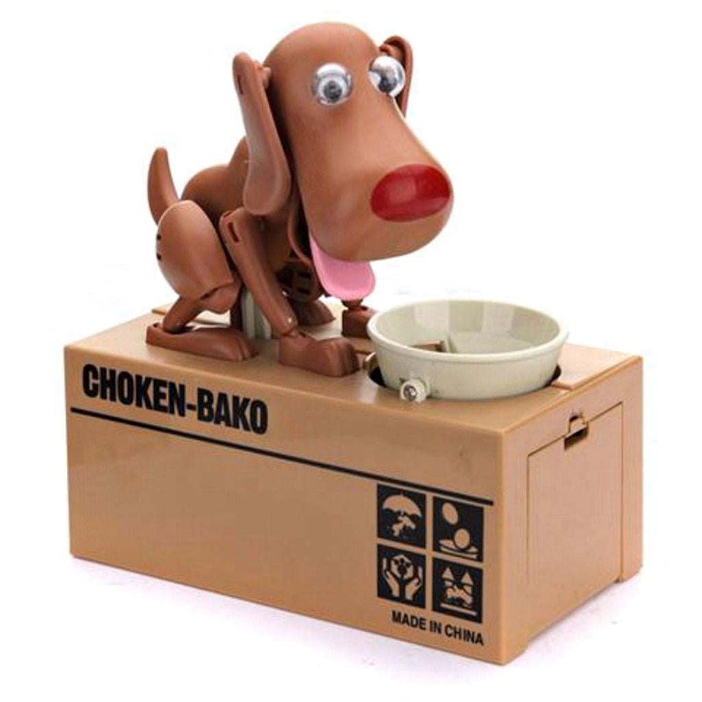 Cute Choken Bako Hungry Dog Eating Automatic Coin Piggy Bank Money Box ...
