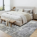 Berthmeer Abstract Area Rug 6'x9' Blue Gray Machine Washable for Living ...