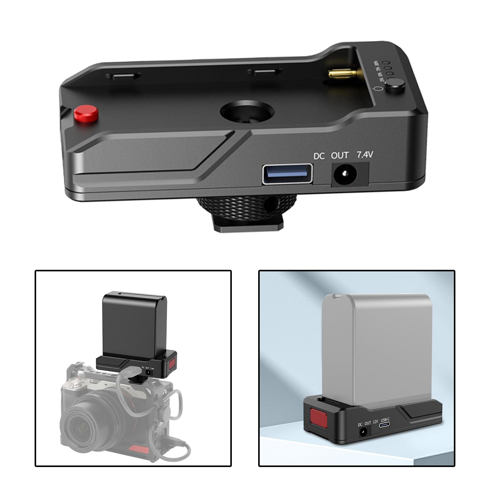 Aluminum Alloy NP F Battery Plate Adapter Power Adapter Cold Shoe 1 ...