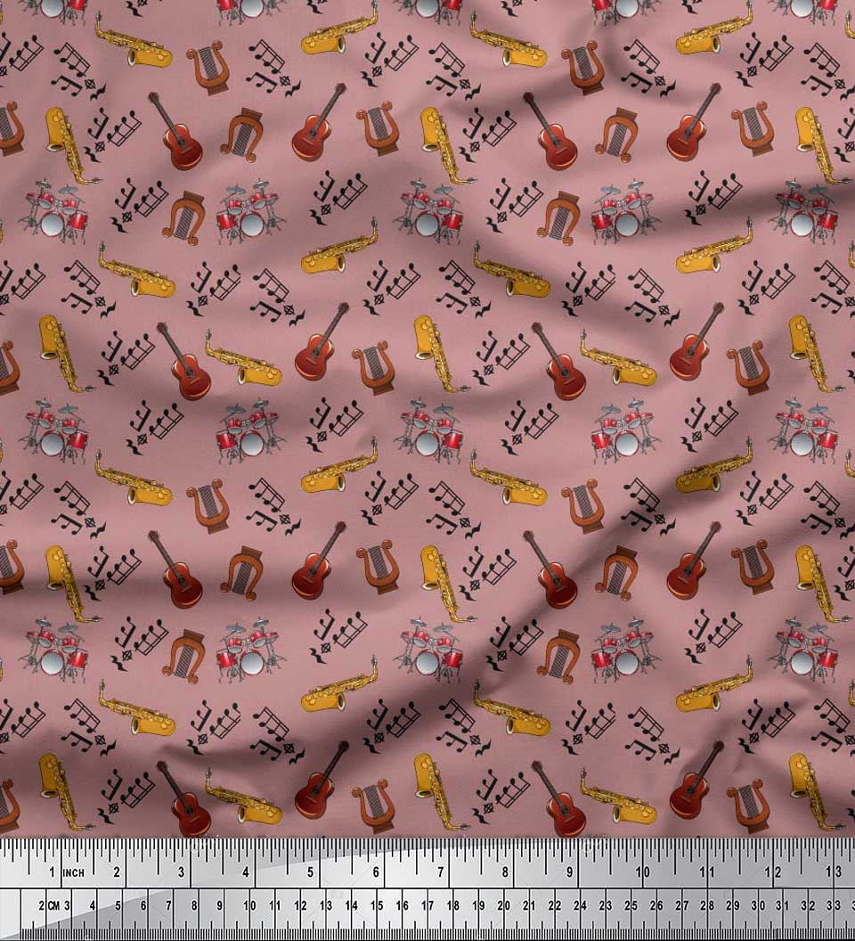 Soimoi Japan Crepe Satin Fabric Drumkits,Guitar & Trumpits Musical ...