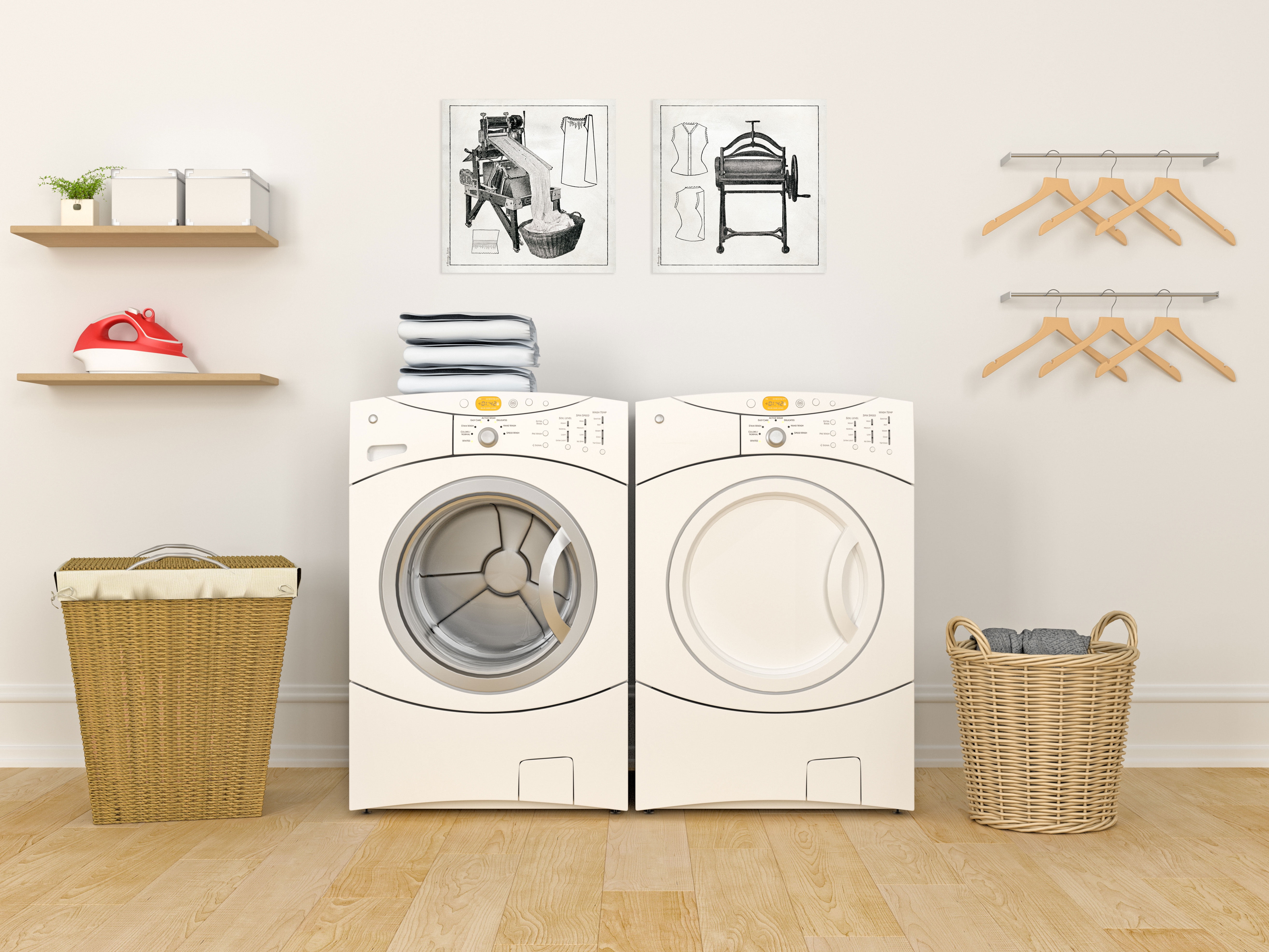 Gango Home Decor Vintage Old-Fashioned Black and Cream Vintage Laundry ...