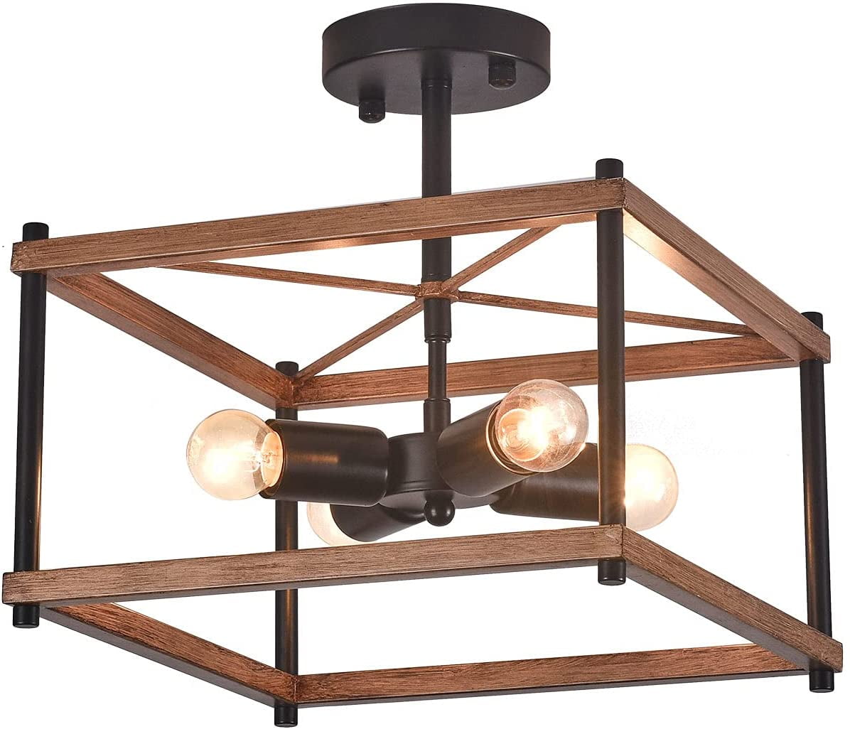 FETCOI Farmhouse Pendant Chandelier Retro Pendant Light Metal Hanging ...