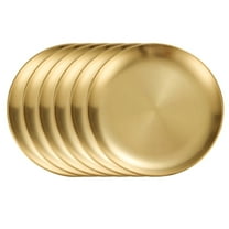 6 Pieces 7.9 Inch Stainless Steel Round Plate, Metal Camping Plates ...