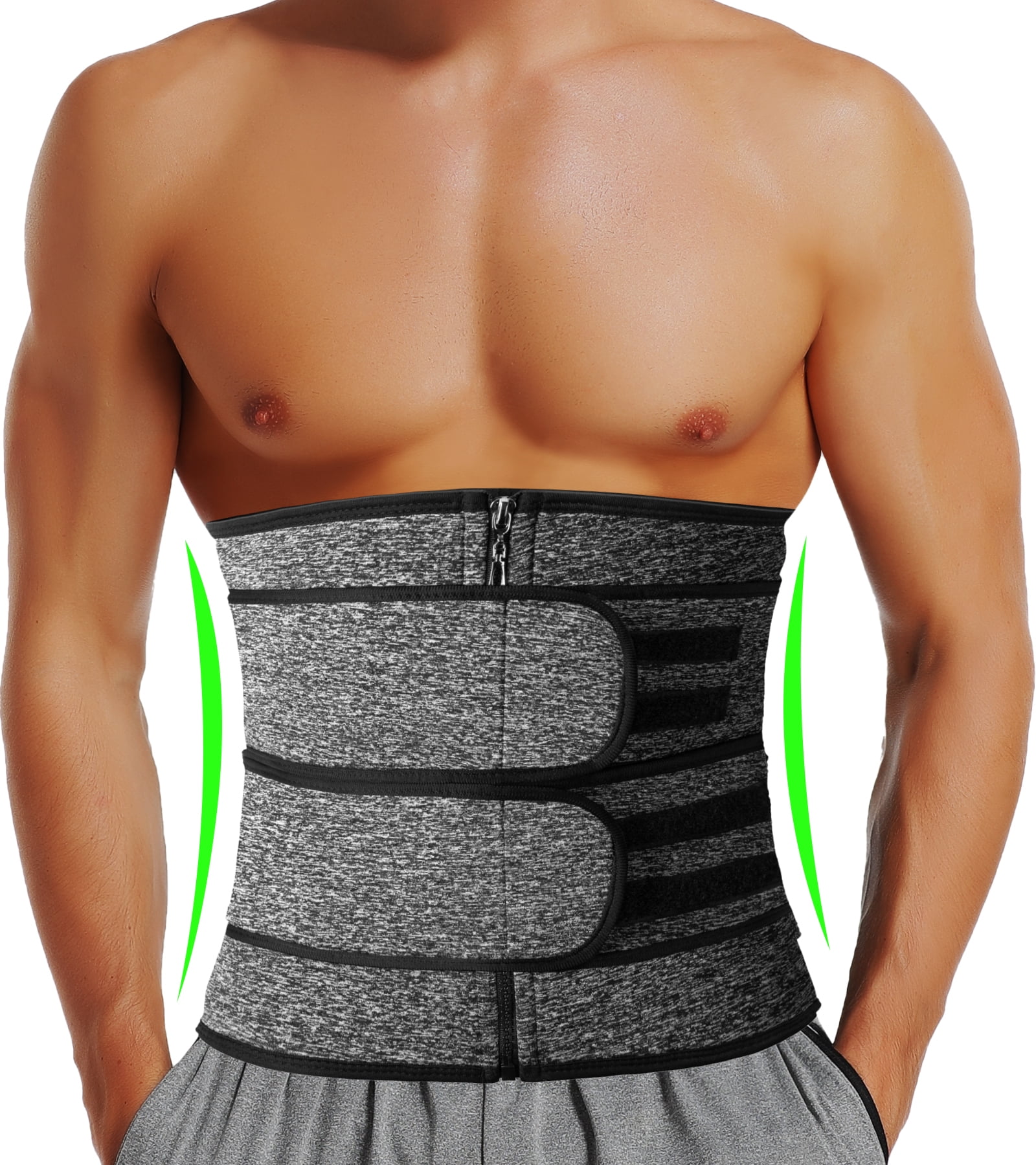 QRIC Mens Workout Waist Trainer Shapewear Neoprene Corset Sauna Sweat ...