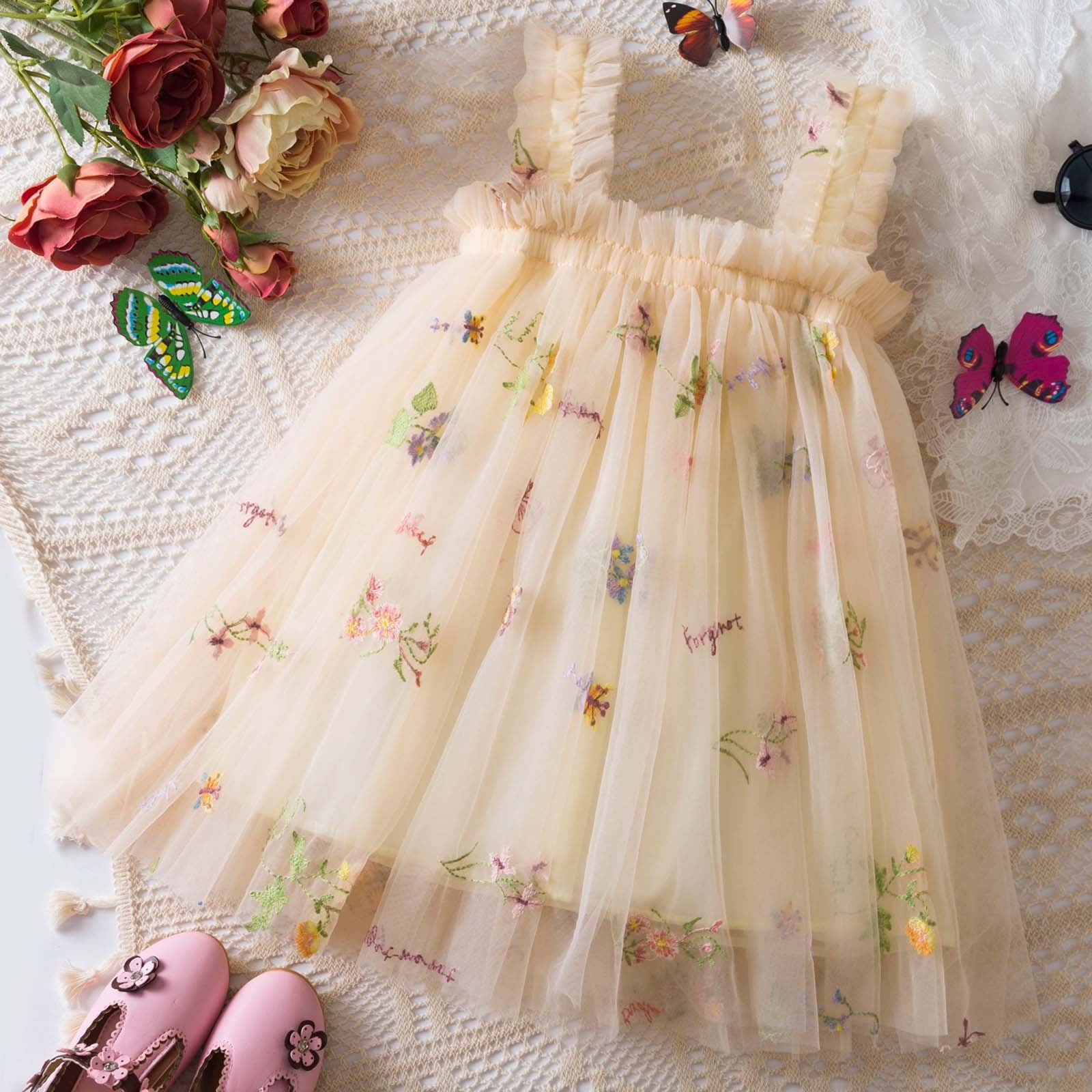 Click here for Chengzi Toddler Girl Dresses Ruffle Sleeveless Tul... prices