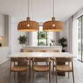 Arturesthome Dome Handwoven Natural Rattan Pendant Light Coastal ...