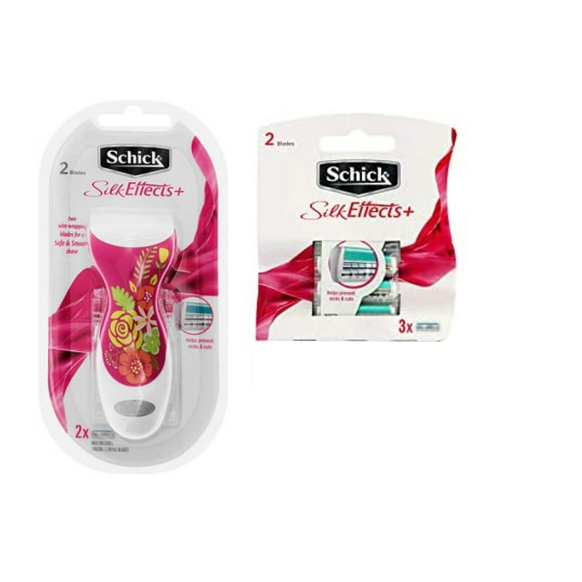 Schick Silk Effects+ Plus Razor Handle with Refill Blade Cartridges ...