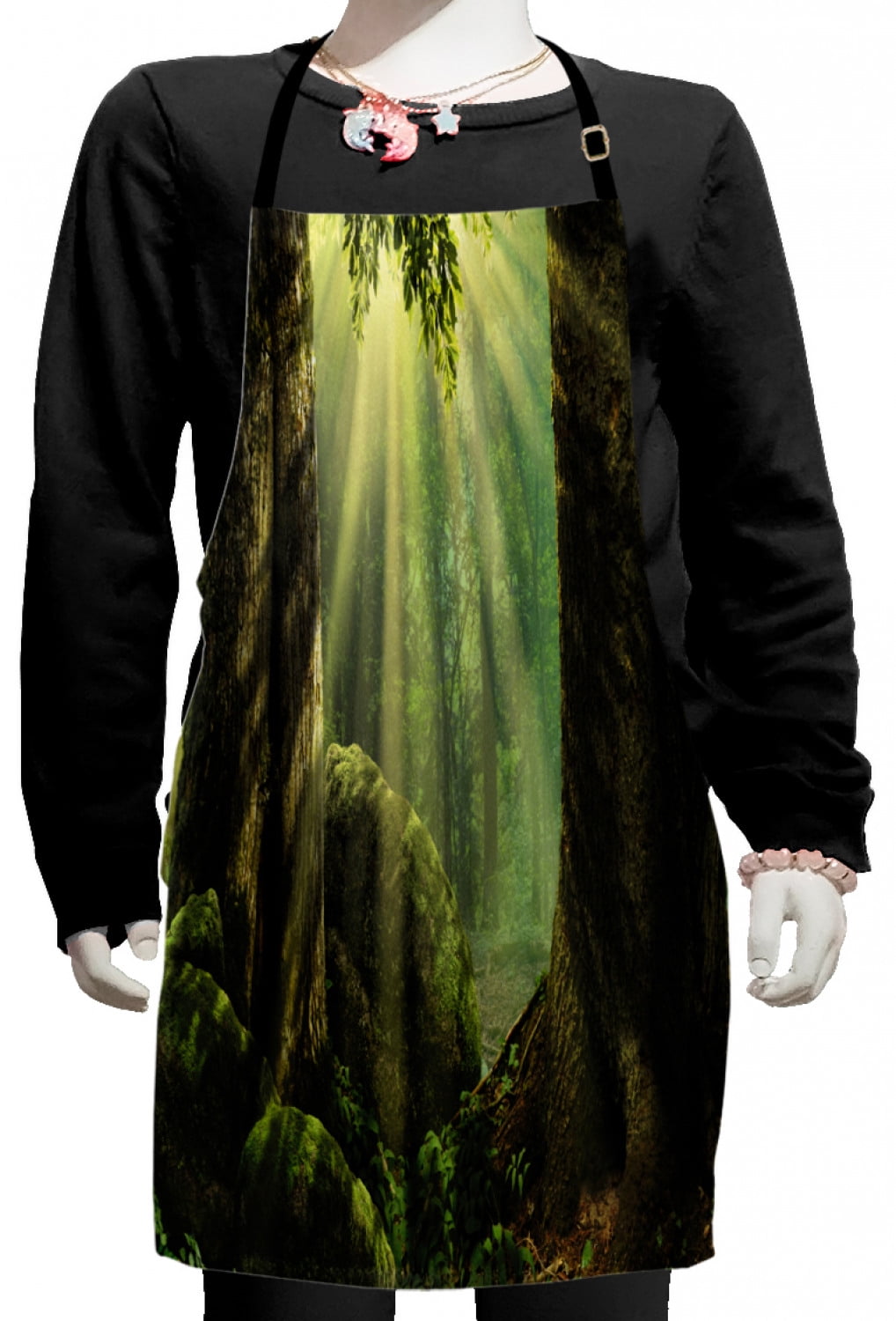 Nature Kids Apron, Deep down in Forest with Sunbeams Reflections on ...