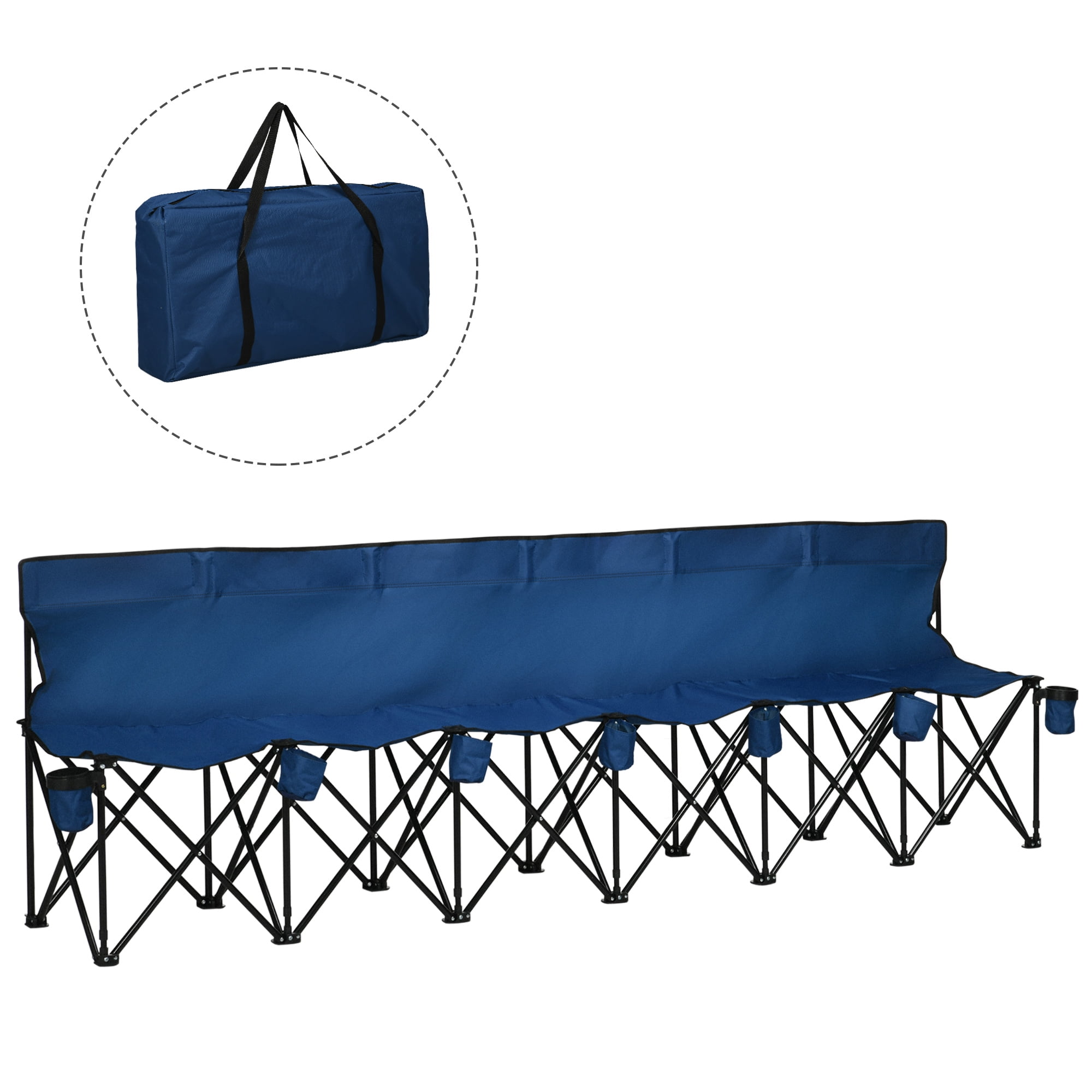 Click here for Outsunny 6 Seat Sport Bench  Folding Portable Outd... prices